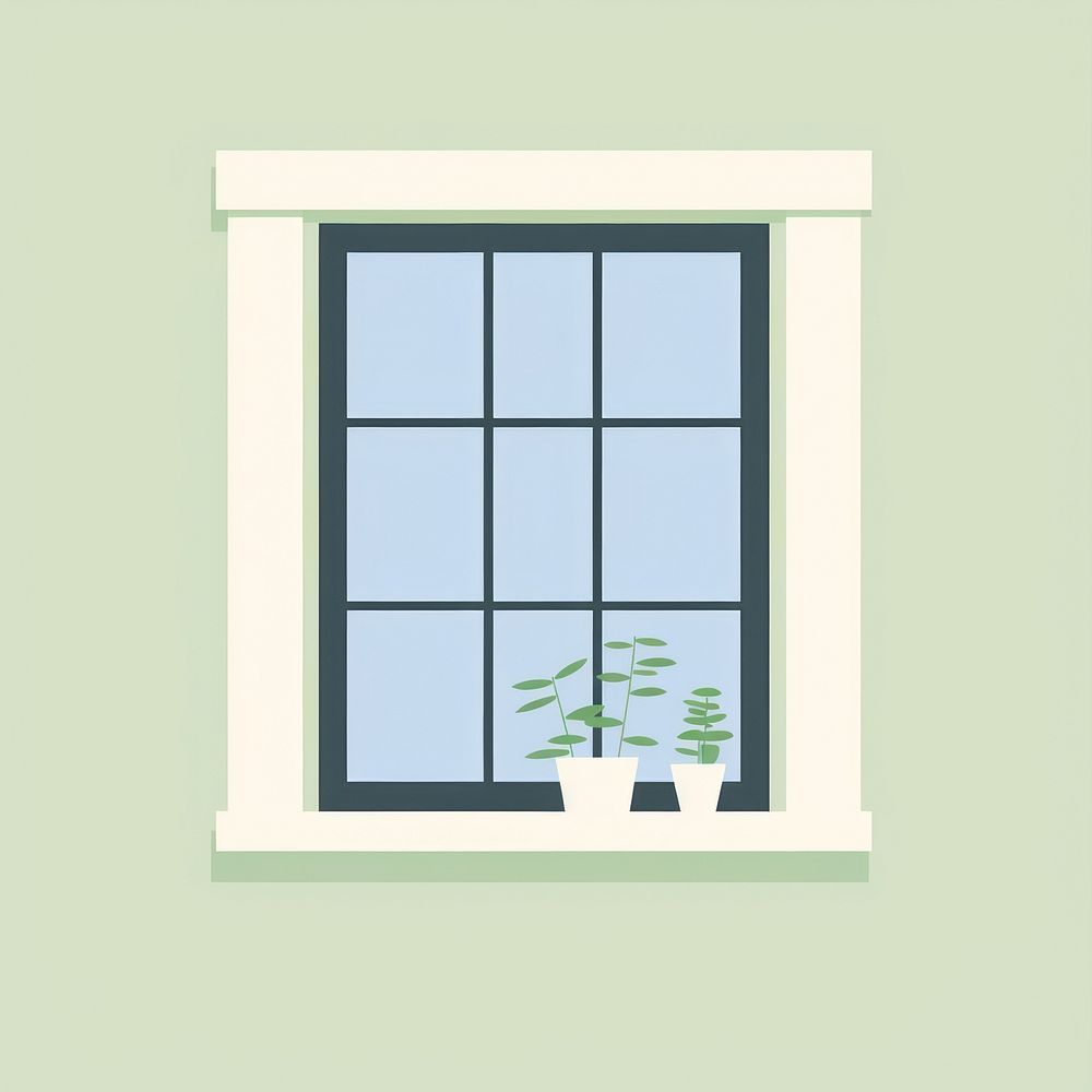 Illustration simple window windowsill architecture | Premium Photo ...