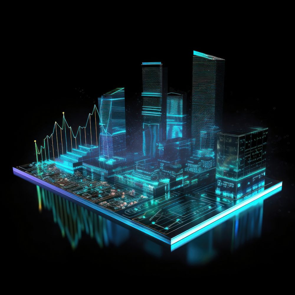 Finance architecture technology metropolis. | Premium Photo ...