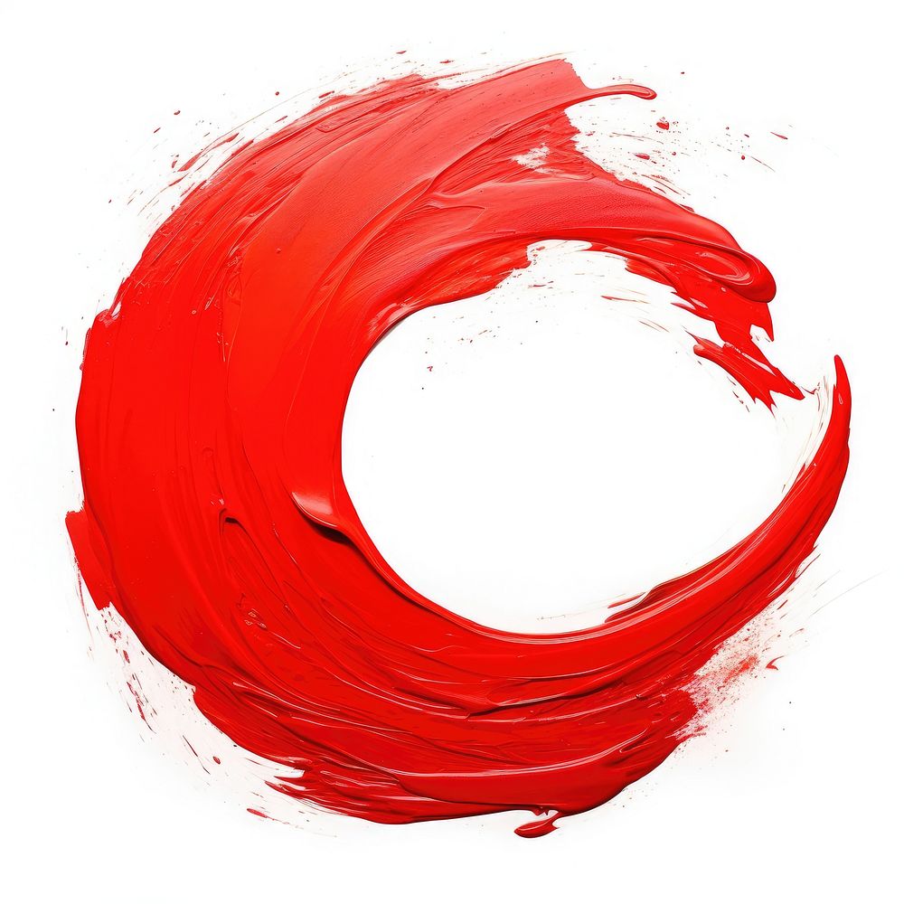 Flat red paint brushstroke circle | Free Photo Illustration - rawpixel