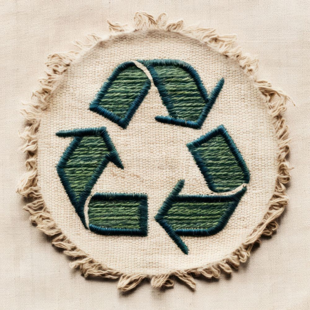 Recycle sign embroidery style pattern | Free Photo - rawpixel