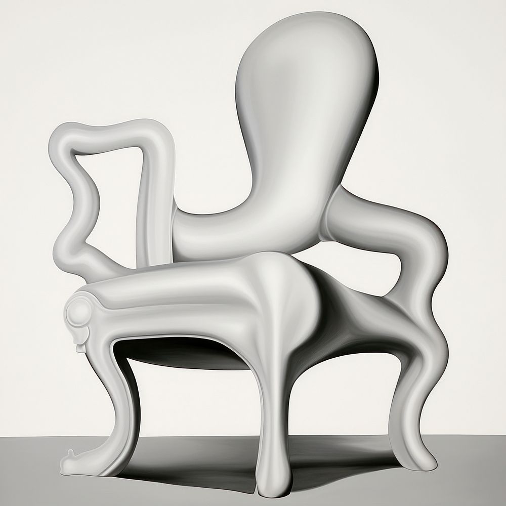 Surrealistic painting chair furniture white | Premium Photo ...