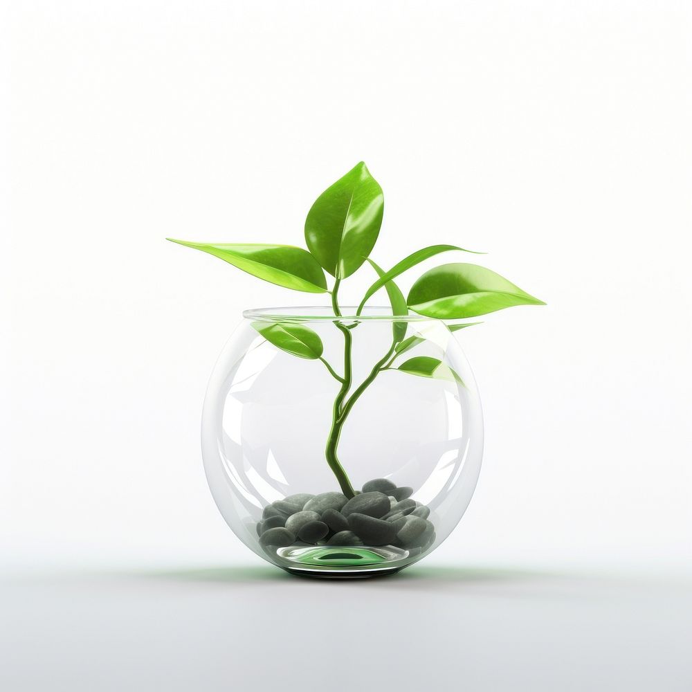 Green sprout transparent glass plant. | Free Photo Illustration - rawpixel