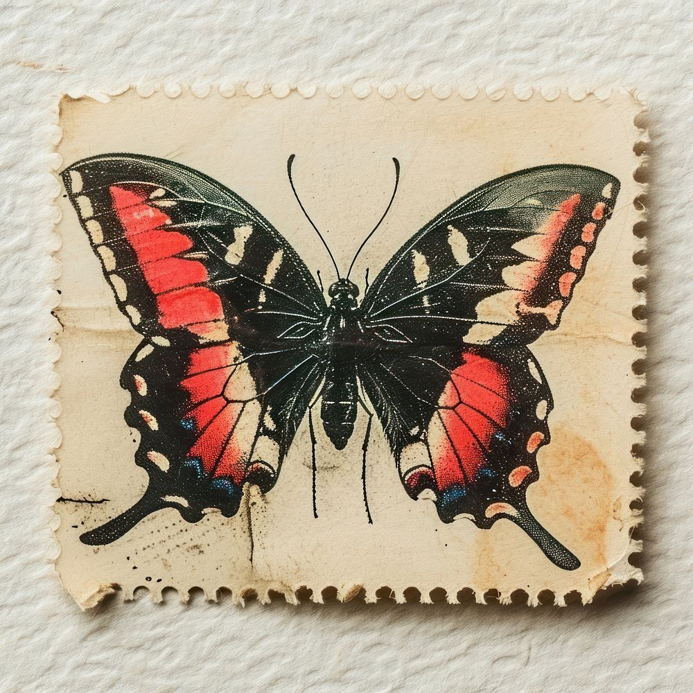 Vintage postage stamp butterfly insect | Free Photo Illustration - rawpixel
