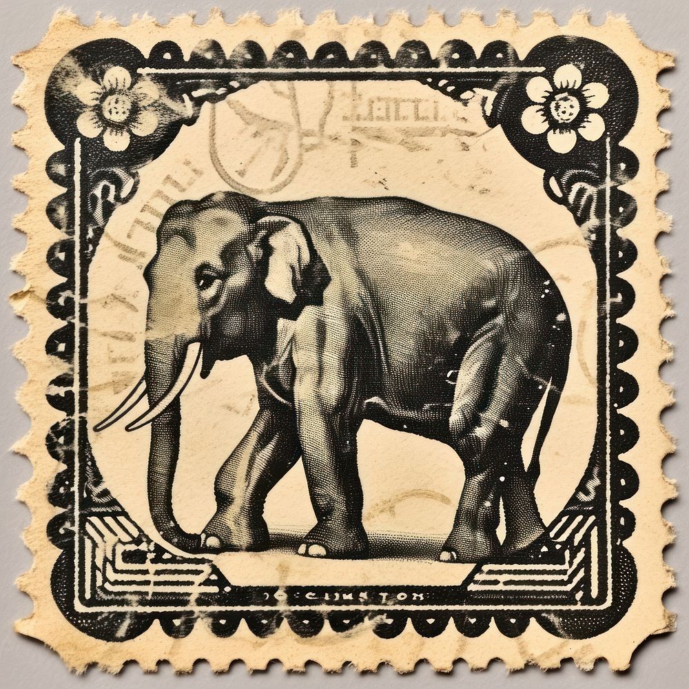 Vintage postage stamp elephant wildlife | Free Photo Illustration ...