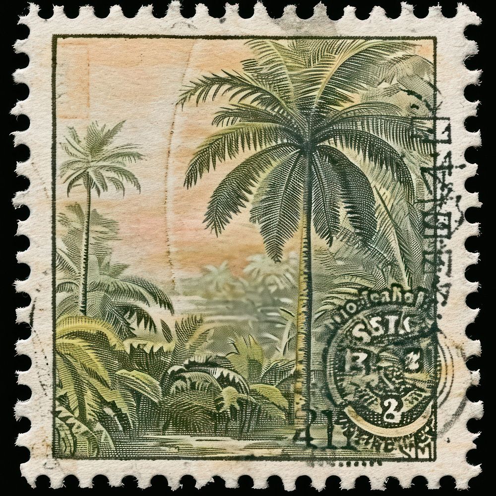 Vintage postage stamp jungle plant | Premium Photo Illustration - rawpixel