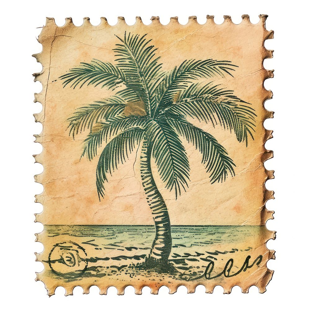 Vintage postage stamp palm tree | Premium Photo Illustration - rawpixel