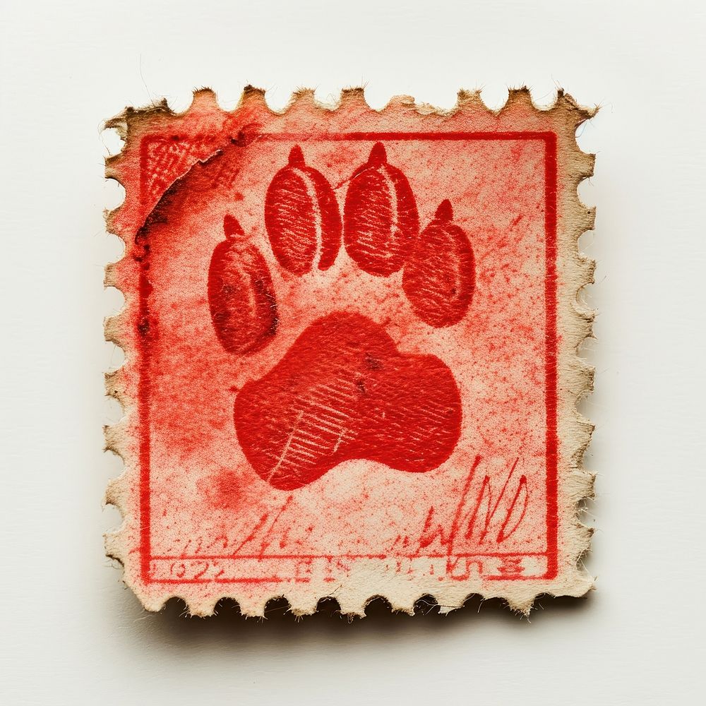 Vintage postage stamp paw paper | Free Photo Illustration - rawpixel
