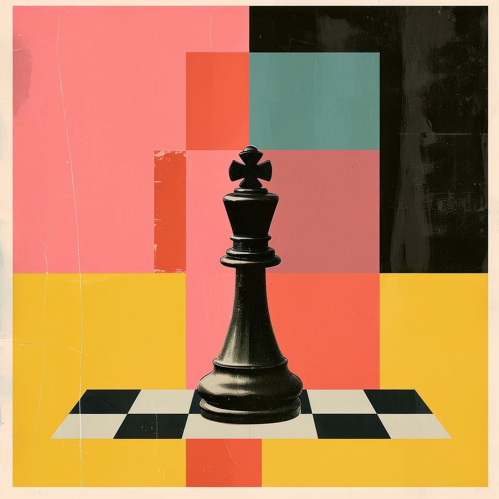 Retro collage chess business game. | Free Photo Illustration - rawpixel