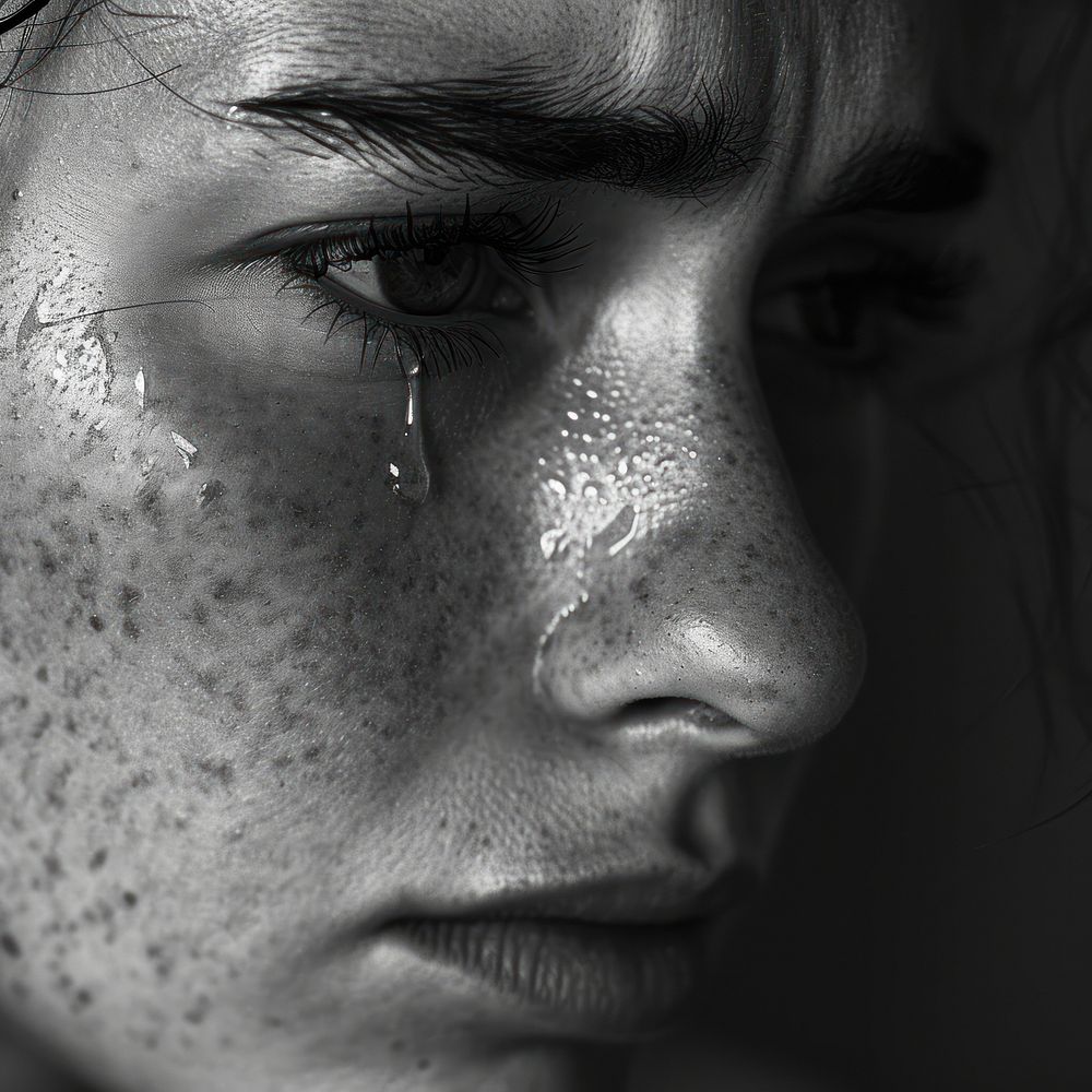 Sad person crying photography monochrome | Premium Photo - rawpixel