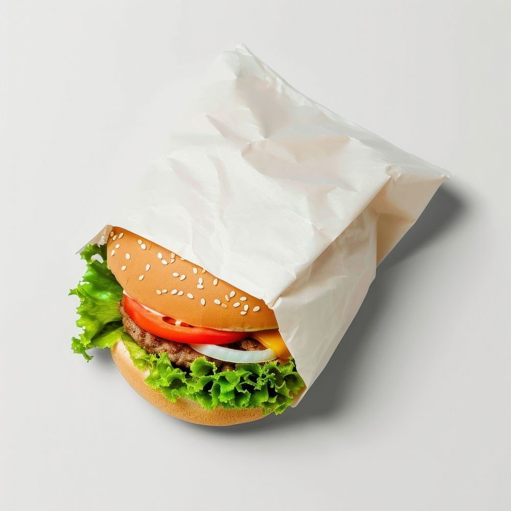 Paper hamburger packaging paper food | Free Photo - rawpixel