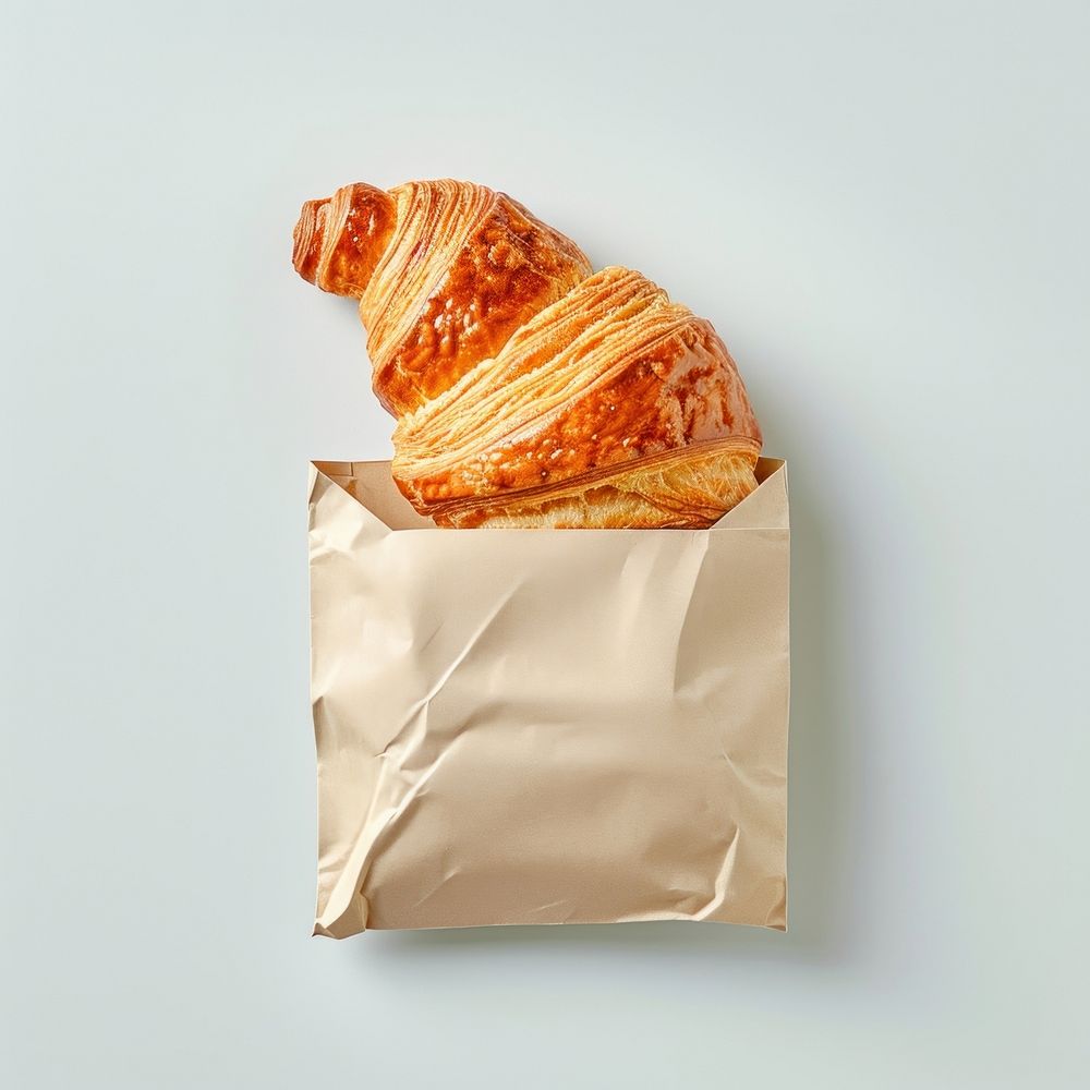 Paper croissant packaging paper food | Free Photo - rawpixel