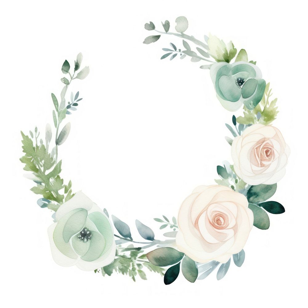 White rose circle border pattern | Free Photo Illustration - rawpixel