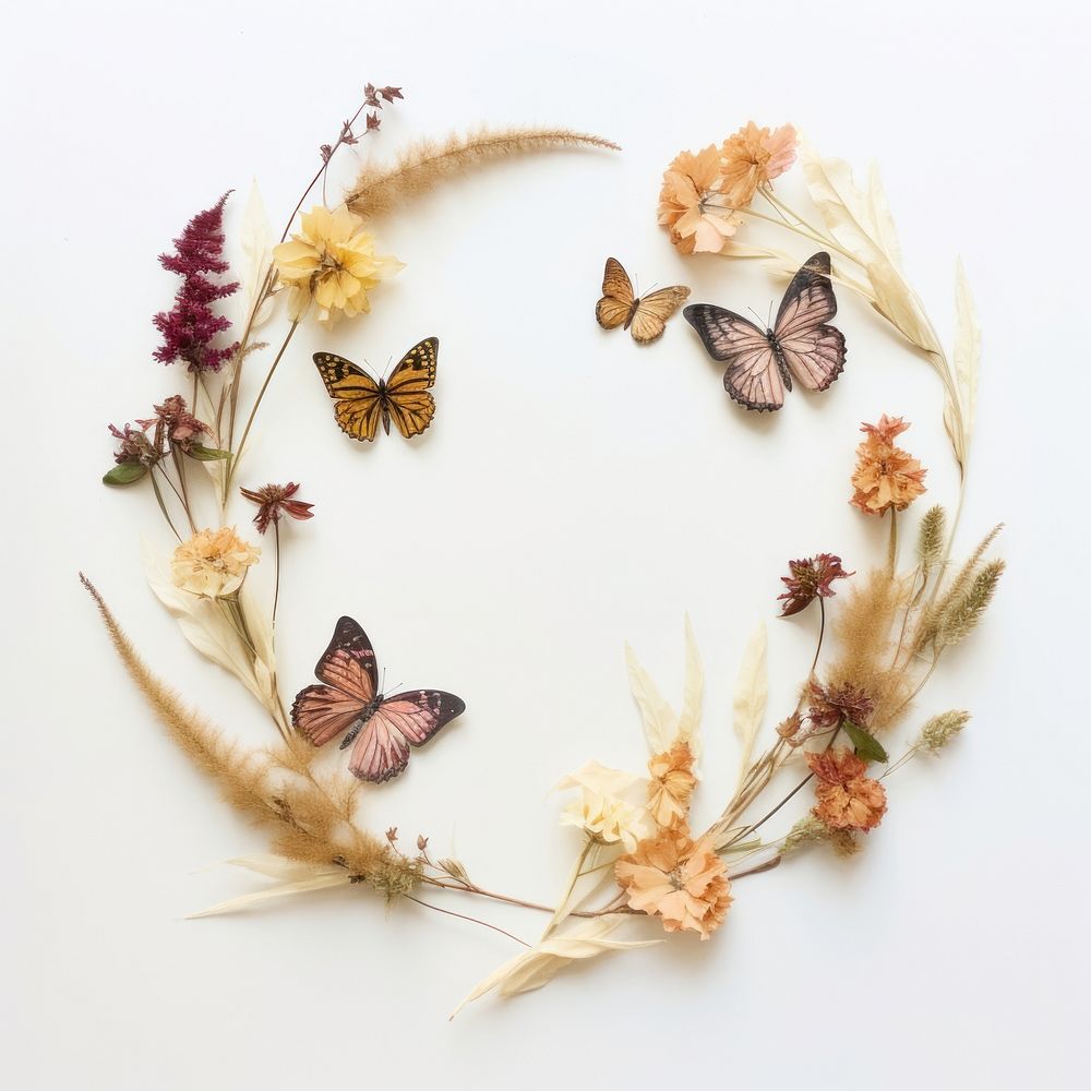 Real pressed flowers butterflies butterfly | Premium Photo - rawpixel