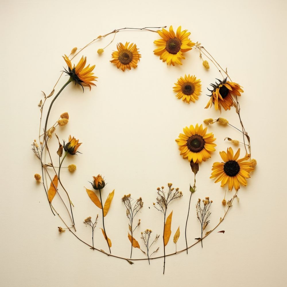 PNG Real pressed sunflowers circle | Premium Photo - rawpixel