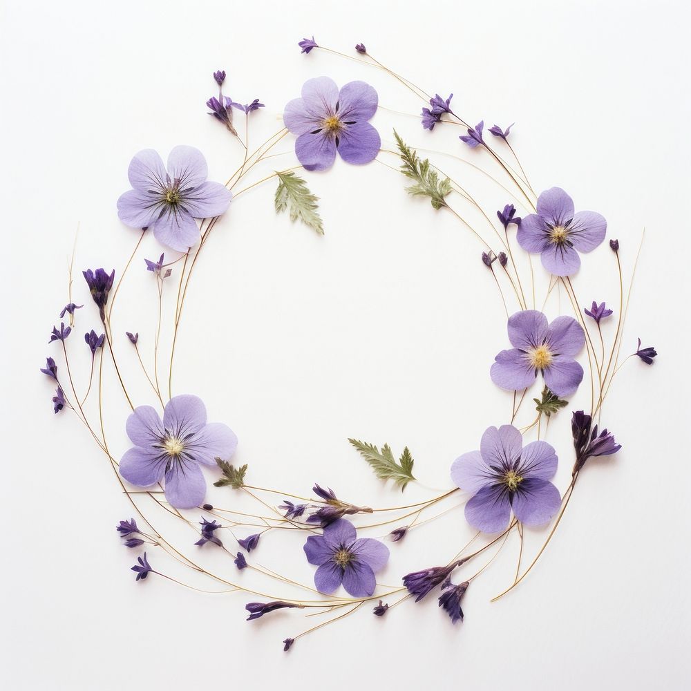 Real pressed violet flowers wreath | Premium Photo - rawpixel