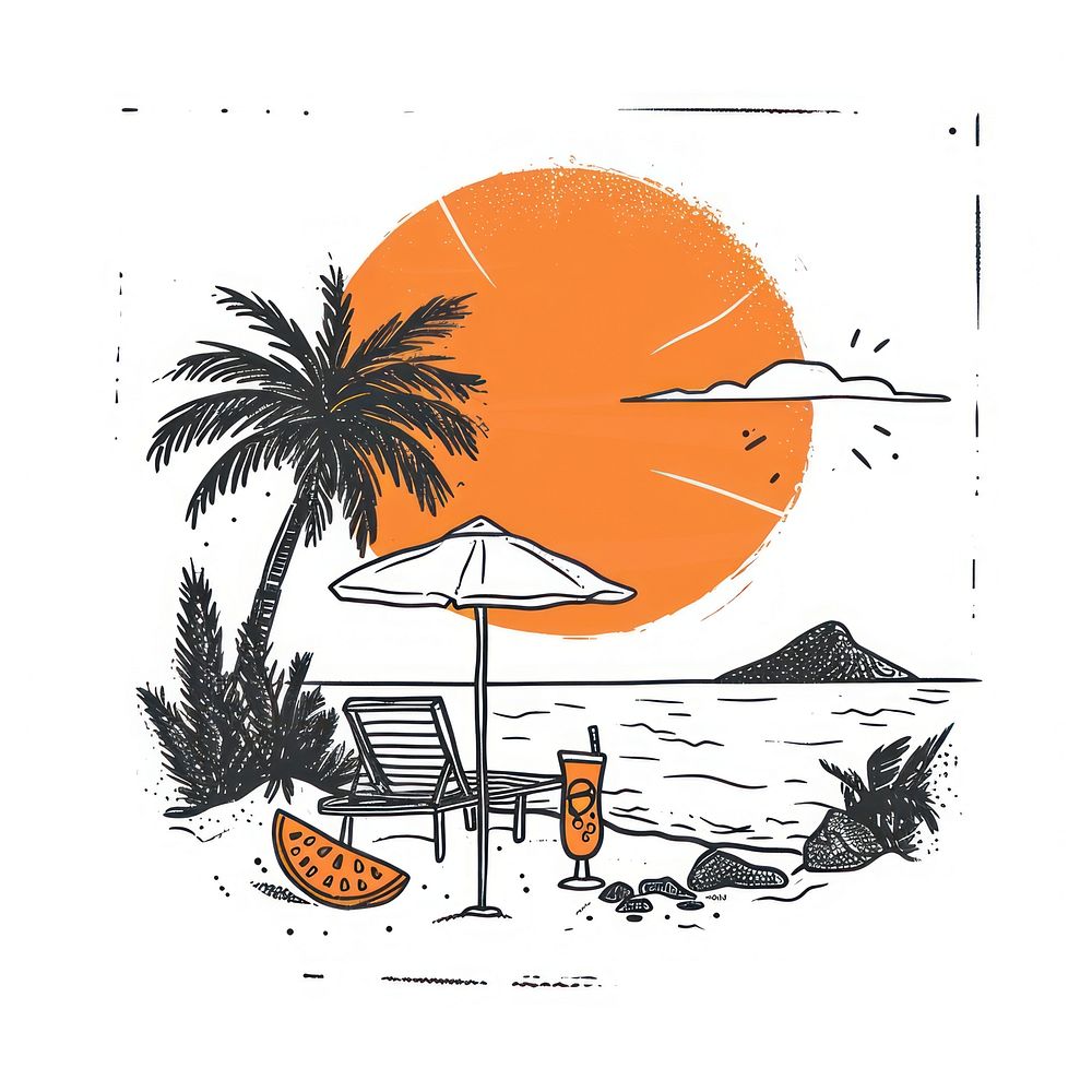 Summer vibe drawing vacation outdoors. | Free Photo Illustration - rawpixel