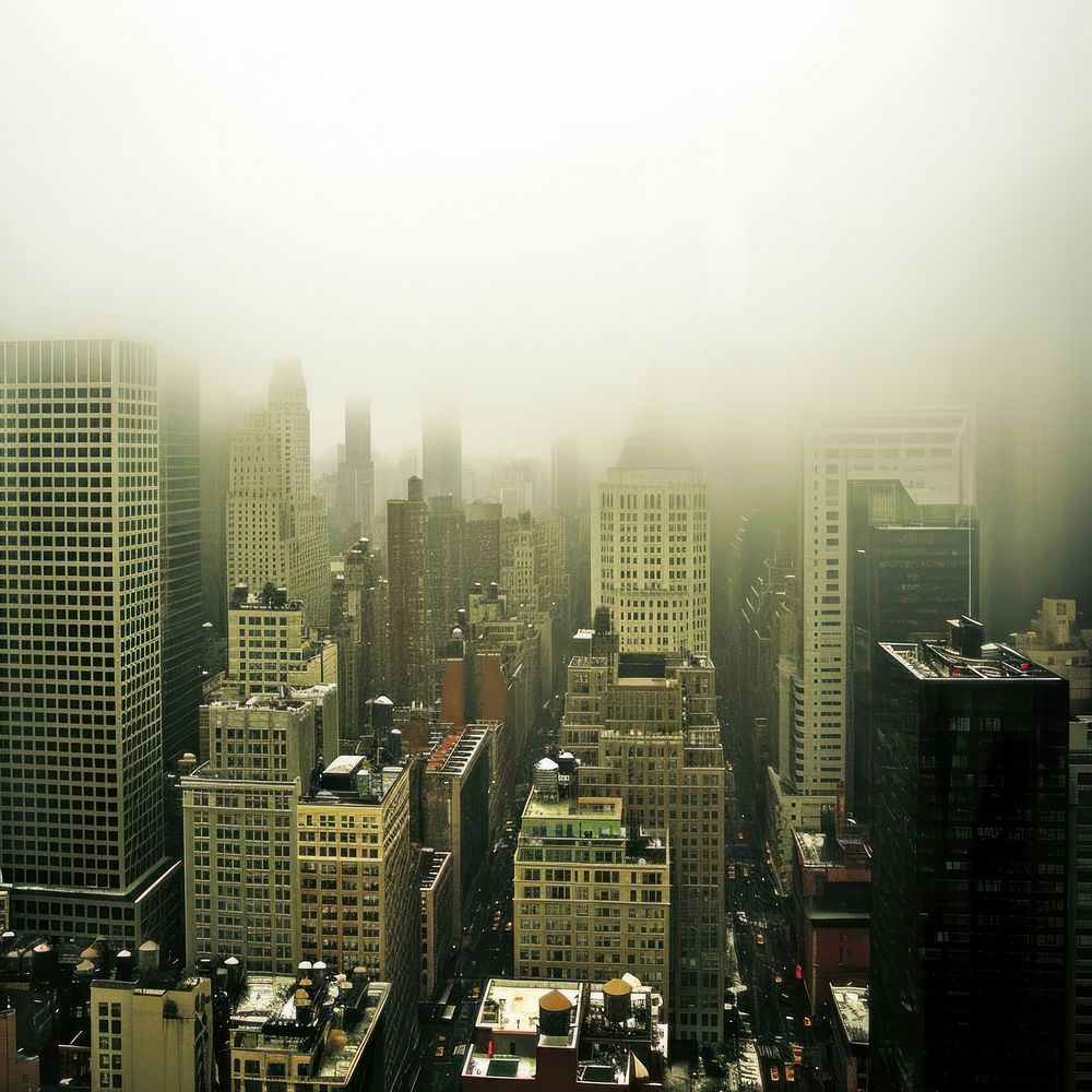 Mist city architecture metropolis. | Free Photo - rawpixel
