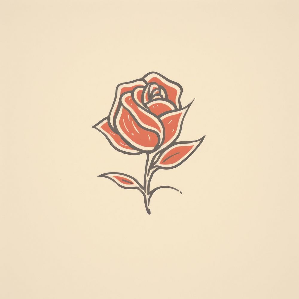 Rose icon drawing flower plant. | Premium Photo Illustration - rawpixel