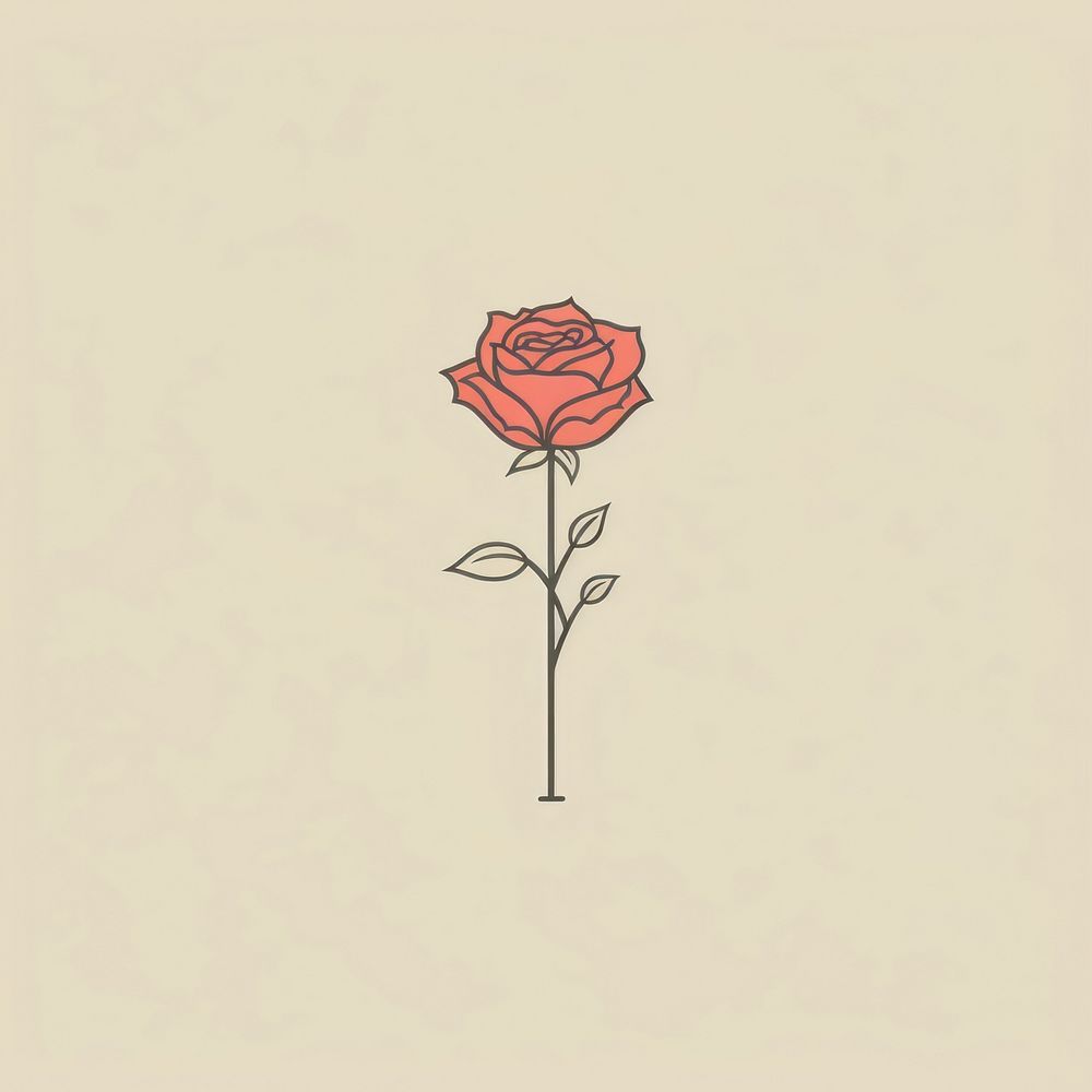 Rose icon drawing flower plant. | Free Photo Illustration - rawpixel