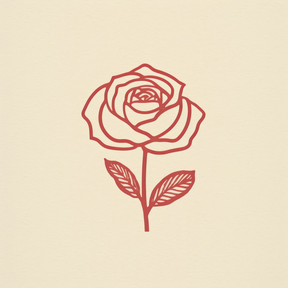 Red rose icon drawing flower | Free Photo Illustration - rawpixel