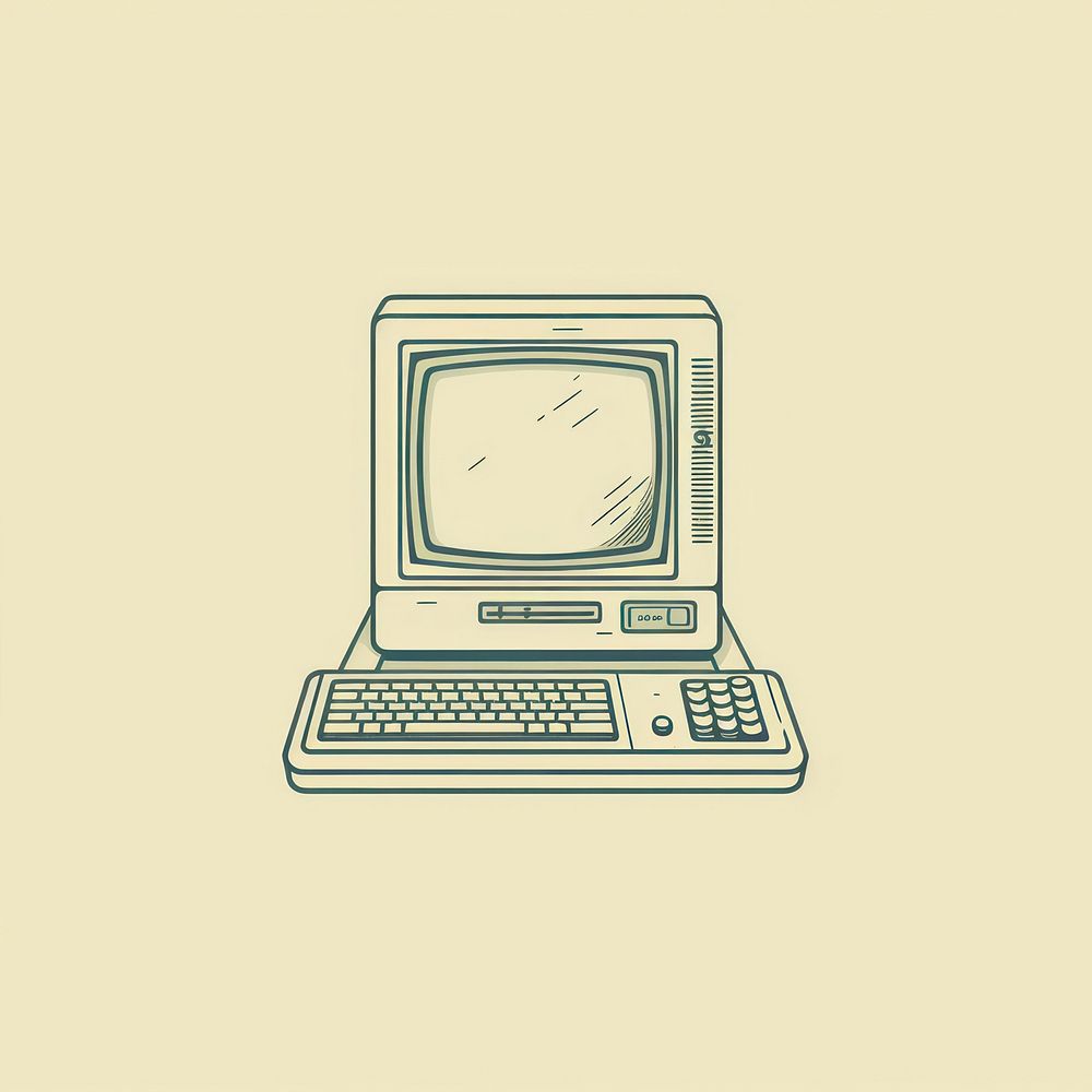 Vintage computer icon text electronics | Premium Photo Illustration ...