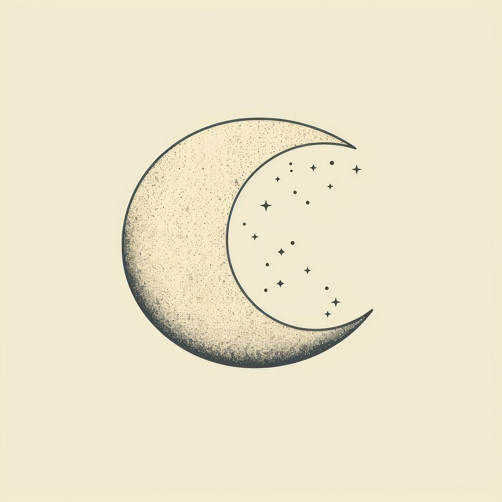 Vintage crescent moon icon astronomy | Premium Photo Illustration ...
