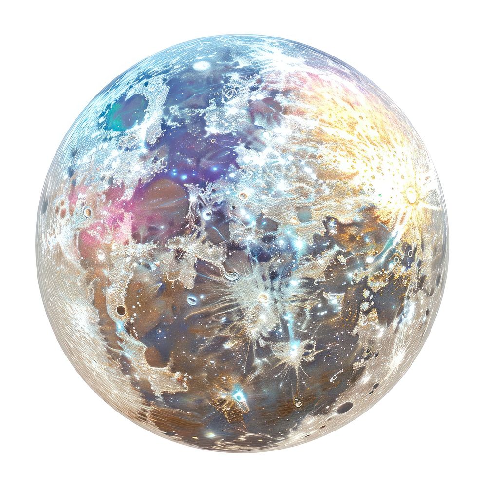 Full moon iridescent sphere planet | Free Photo Illustration - rawpixel