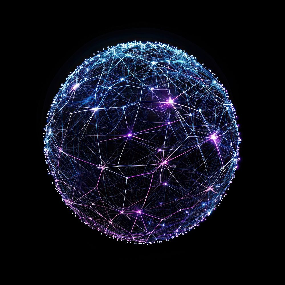 Digital sphere lights connected lines | Free Photo Illustration - rawpixel