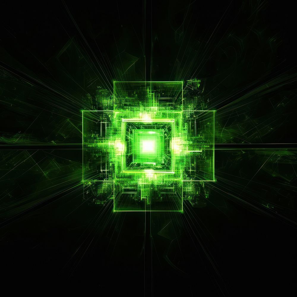 Green square light backgrounds technology. | Premium Photo Illustration ...