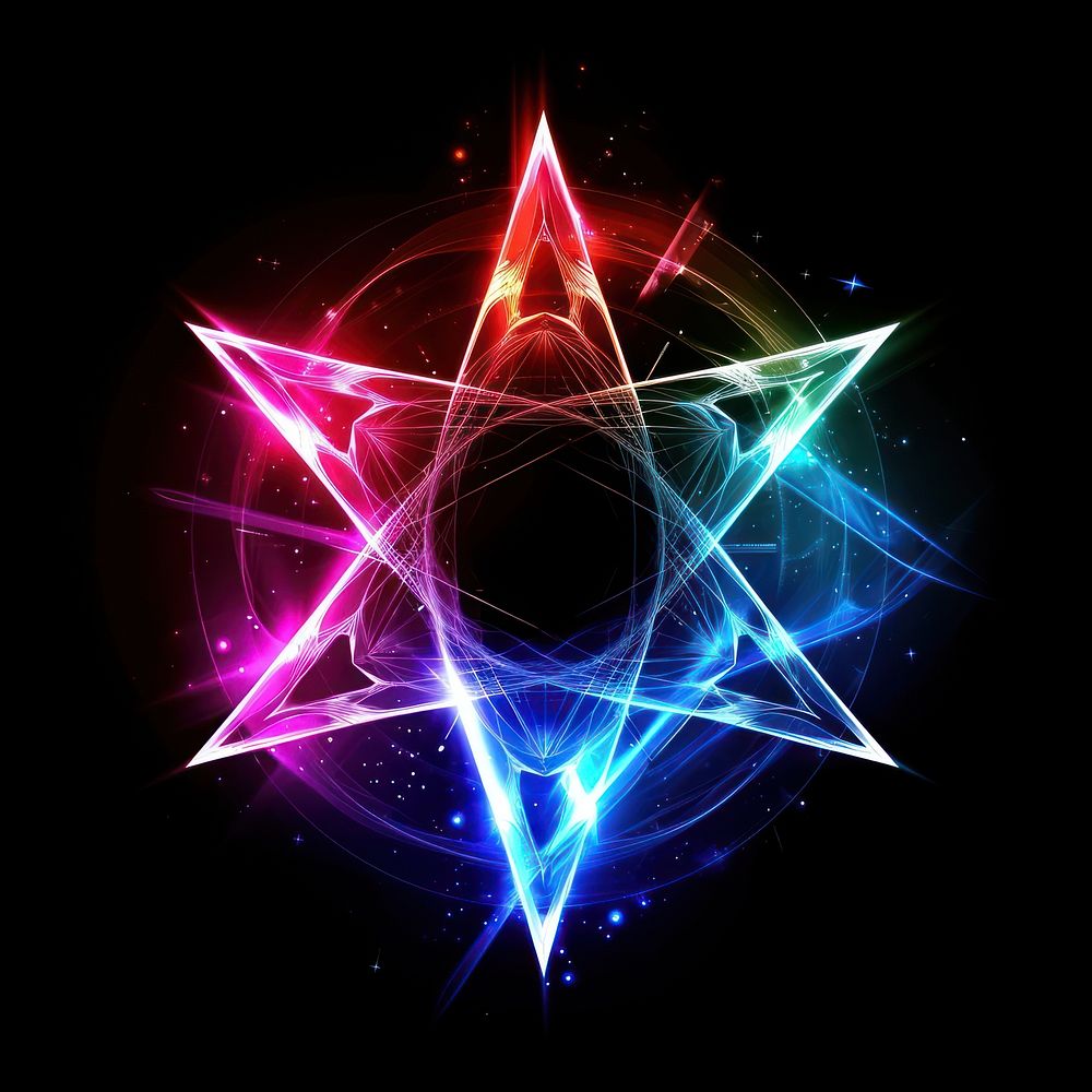 Octagram light pattern night. | Premium Photo Illustration - rawpixel