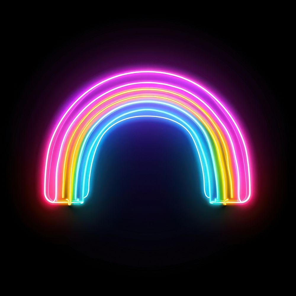 Rainbow icon style neon lights | Free Photo Illustration - rawpixel