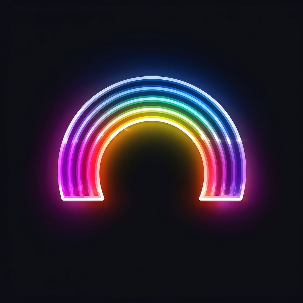 Rainbow icon style neon lights | Free Photo Illustration - rawpixel
