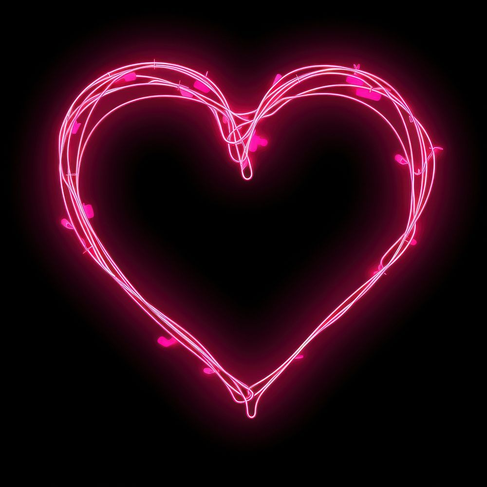 Heart neon light night. | Free Photo Illustration - rawpixel