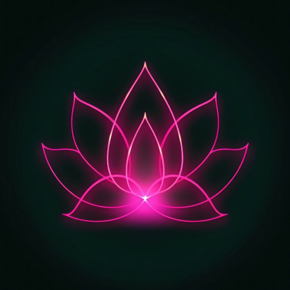 Abstract lotus flower light neon | Free Photo Illustration - rawpixel
