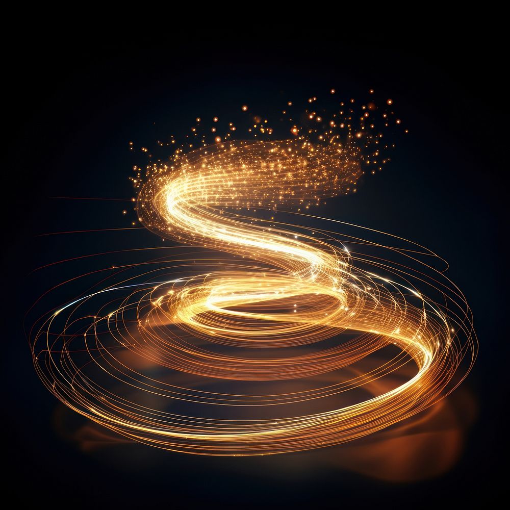 Golden neon fireworks abstract lighting. | Premium Photo Illustration ...