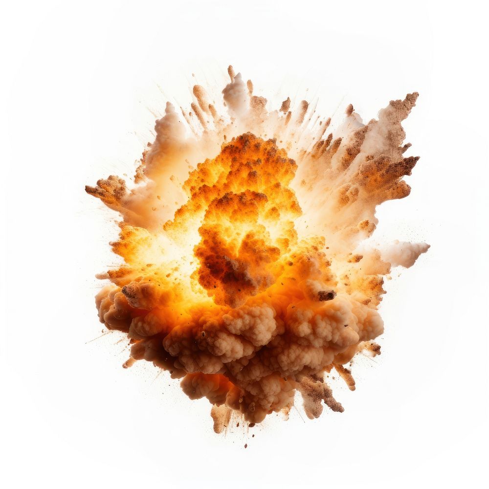 Explosion fire white background destruction. | Premium Photo - rawpixel
