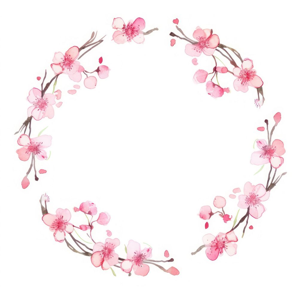 Cherry blossom circle border flower | Premium Photo Illustration - rawpixel