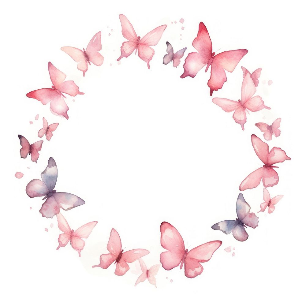 Pink butterfly circle border pattern | Free Photo Illustration - rawpixel