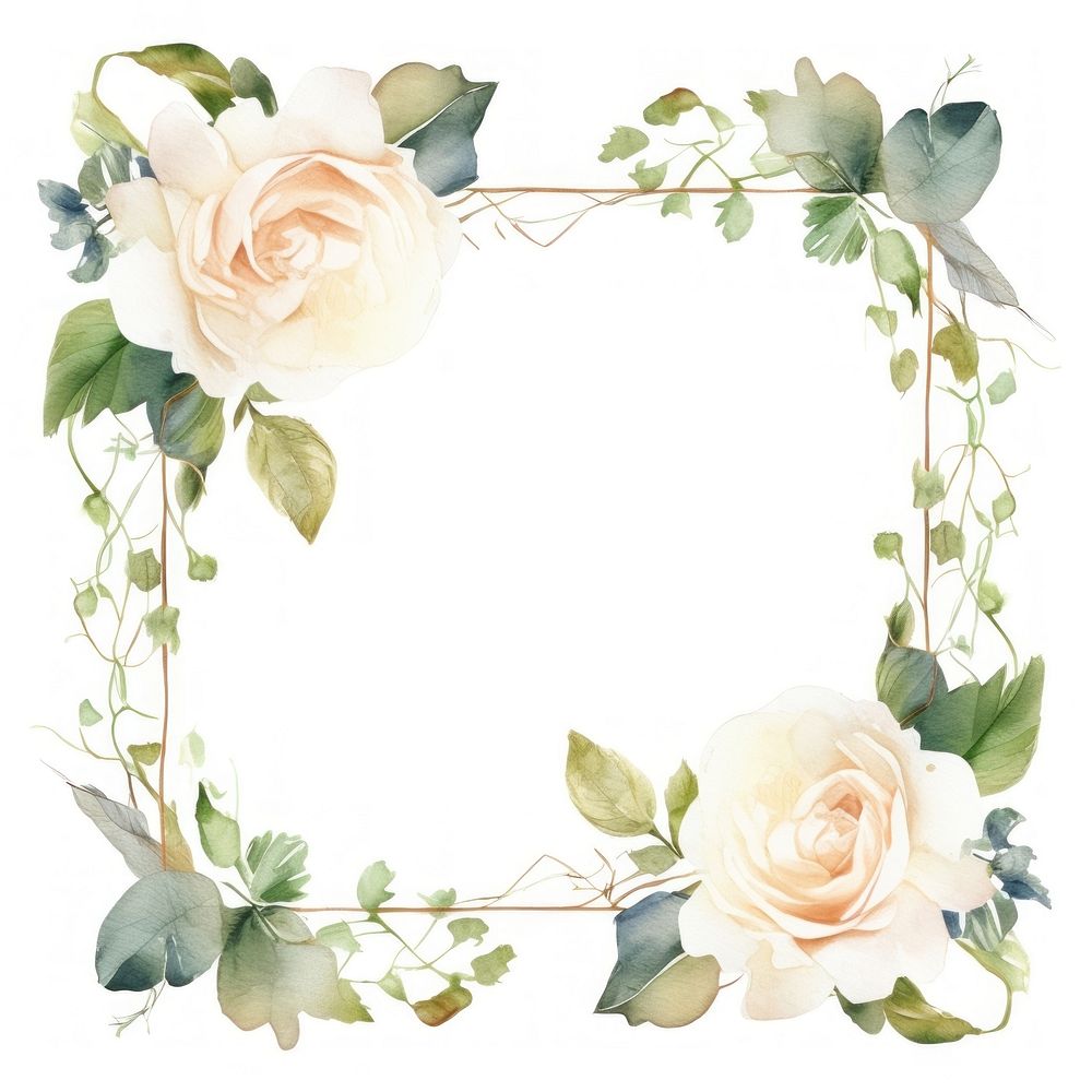 Little white rose square border | Free Photo Illustration - rawpixel