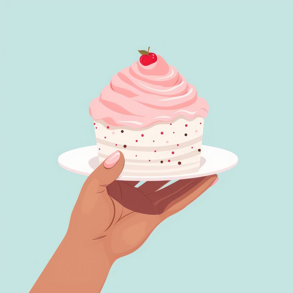 Hand holding cake dessert cupcake | Free Photo Illustration - rawpixel