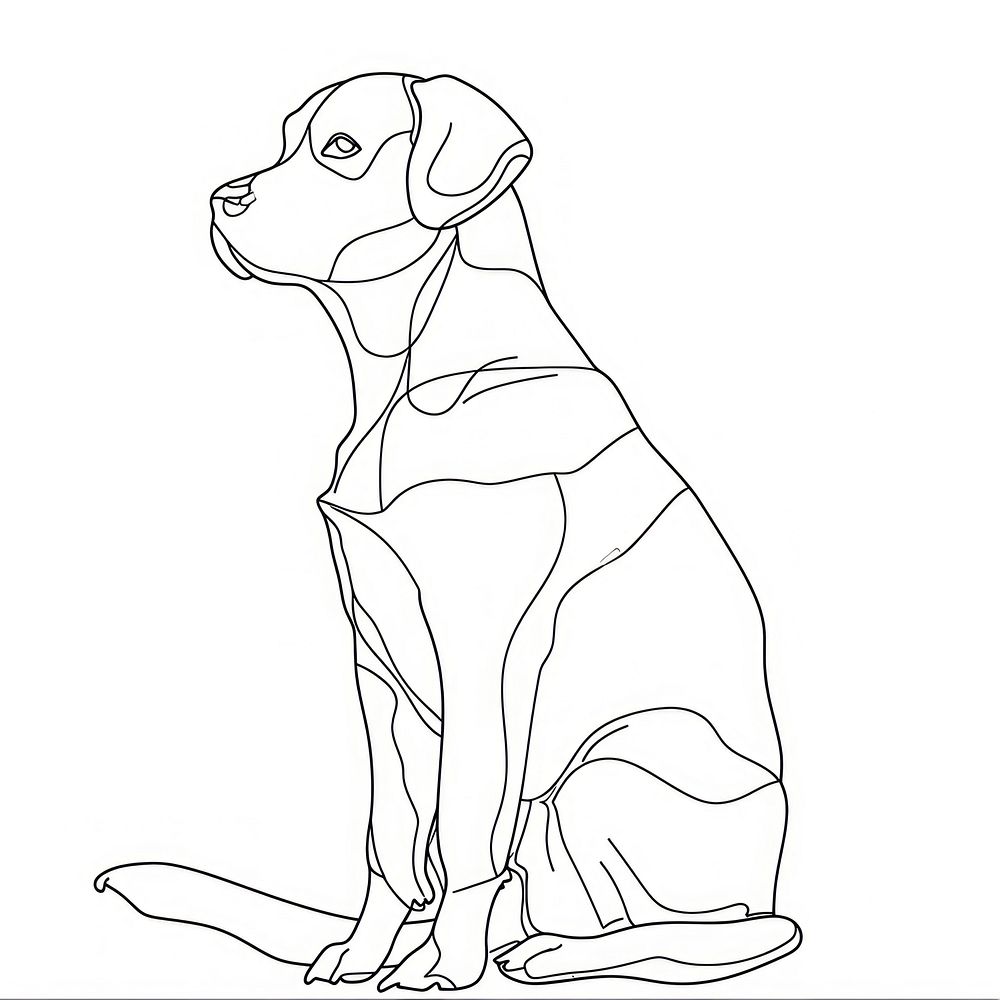 Continuous line drawing dog animal | Premium Photo Illustration - rawpixel