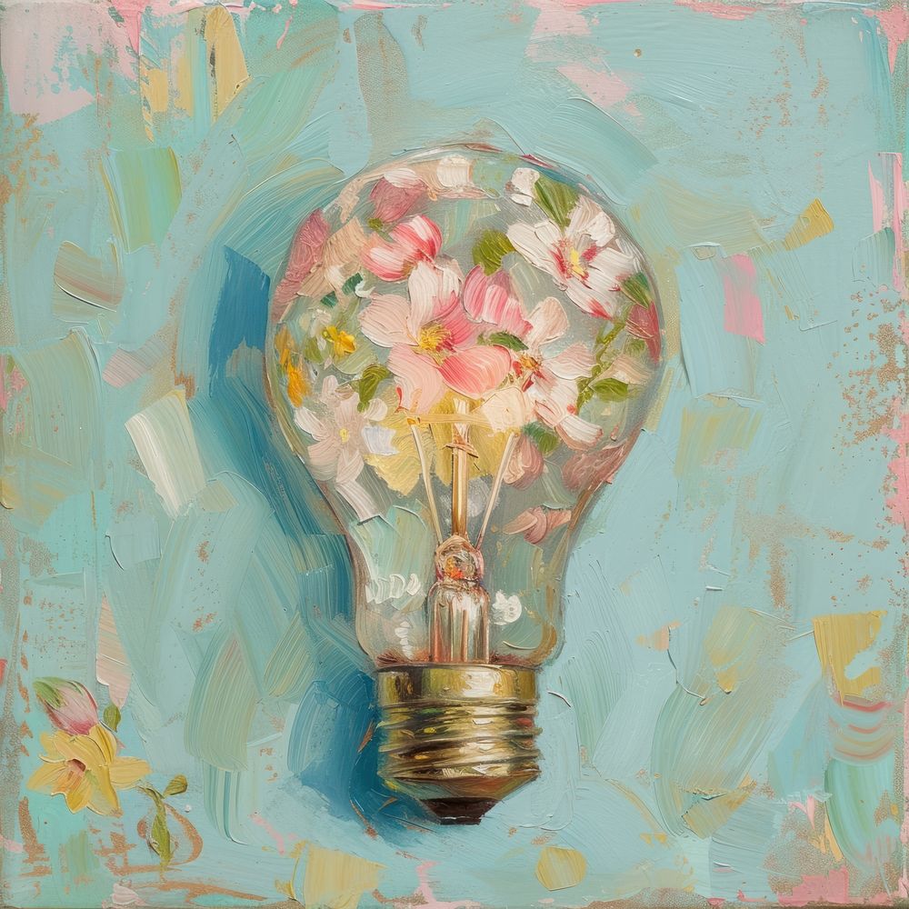 Light bulb lightbulb painting art. | Free Photo Illustration - rawpixel