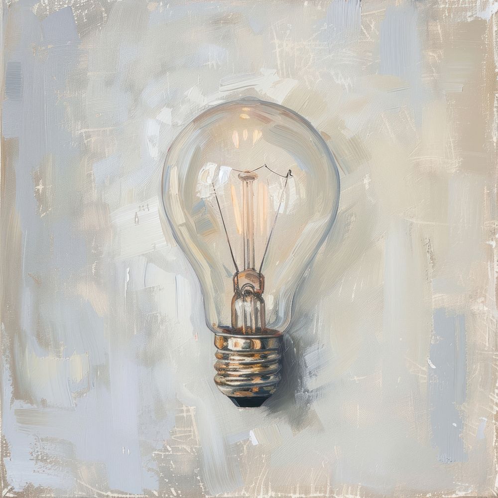 Light bulb lightbulb painting old. | Premium Photo Illustration - rawpixel