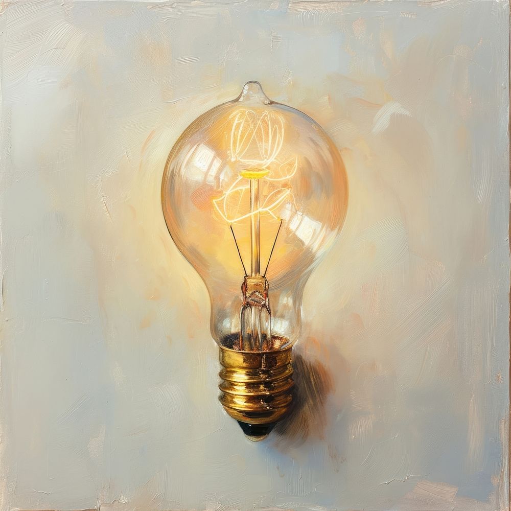 light bulb lightbulb painting electricity. | Free Photo Illustration ...