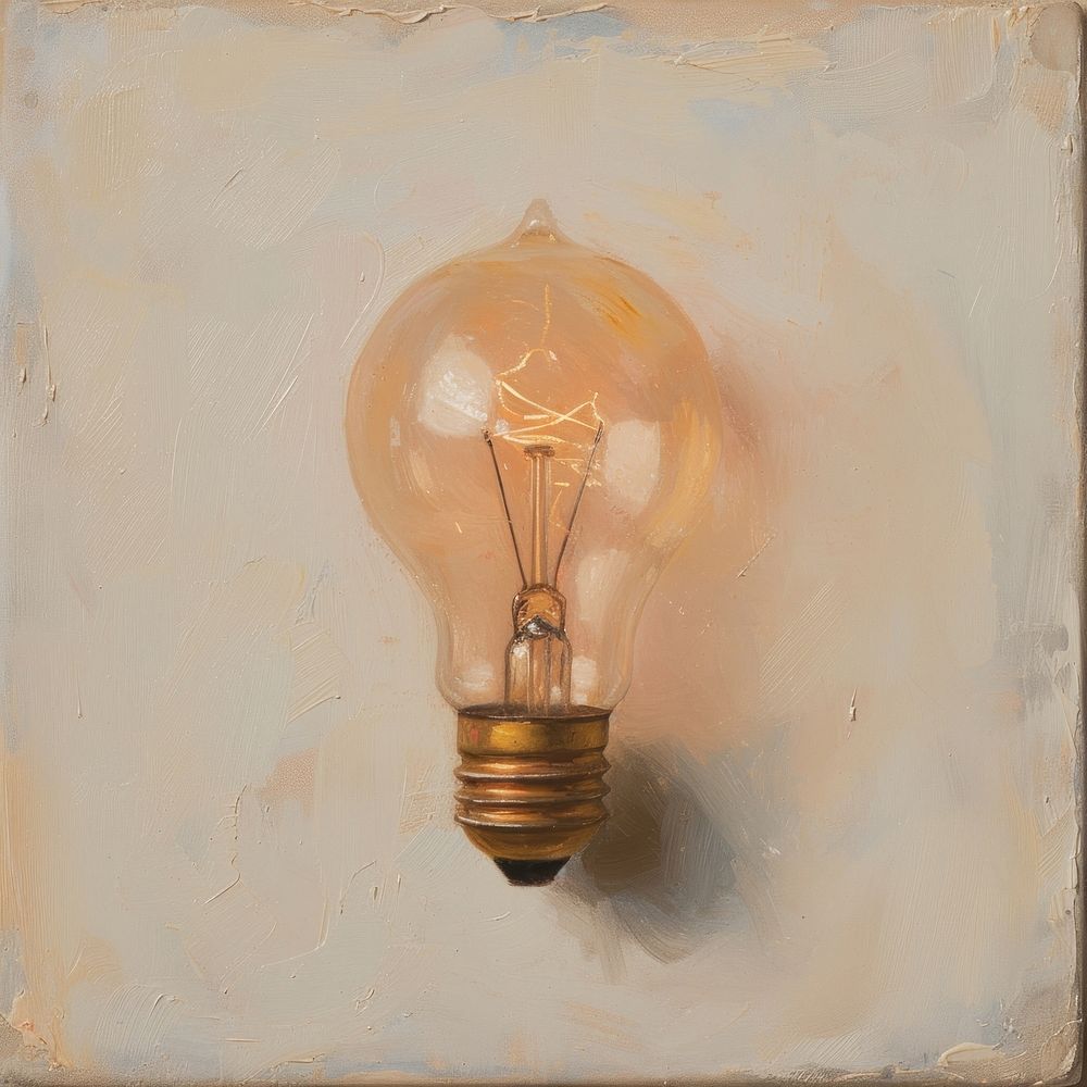 light bulb lightbulb painting old. | Premium Photo Illustration - rawpixel
