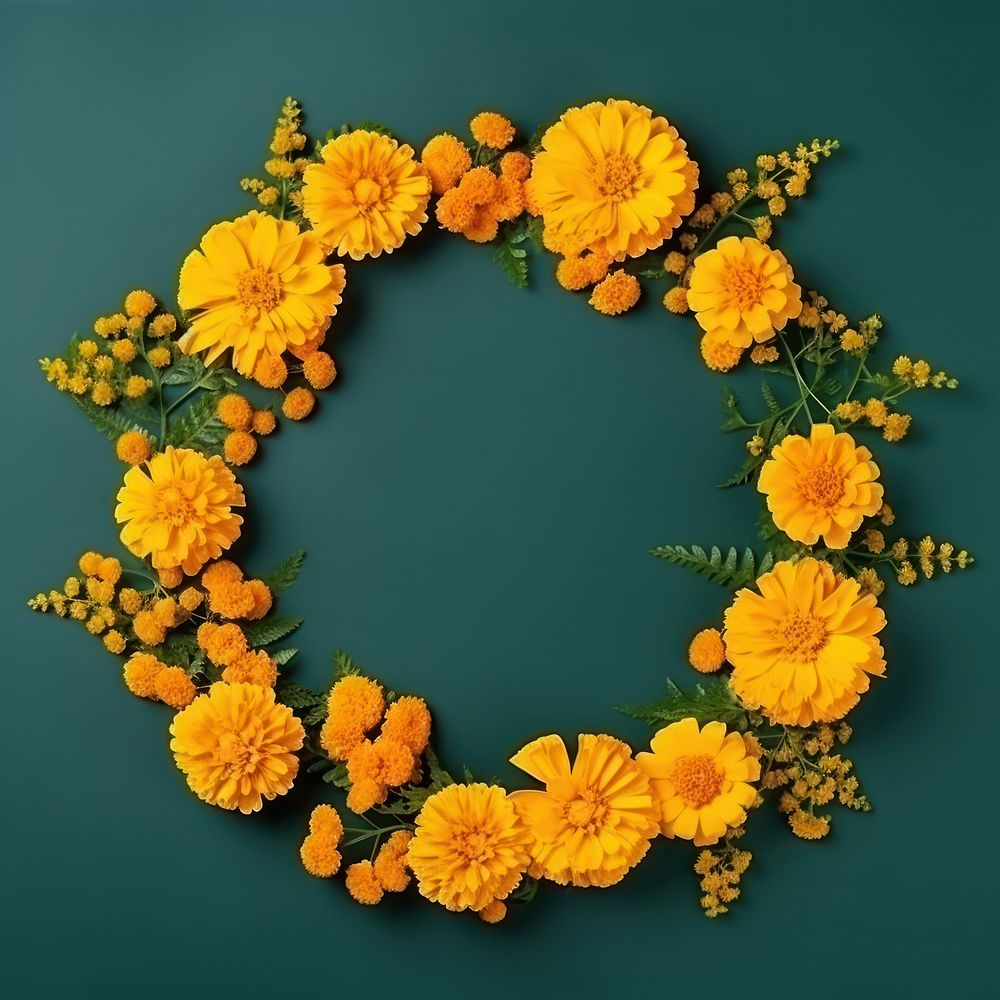 Floral frame fig marigold flower | Free Photo - rawpixel