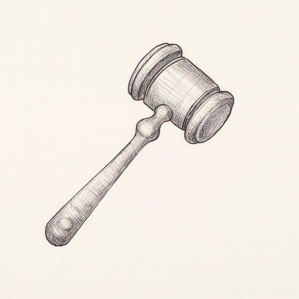 Gavel sketch drawing device. | Free Photo Illustration - rawpixel