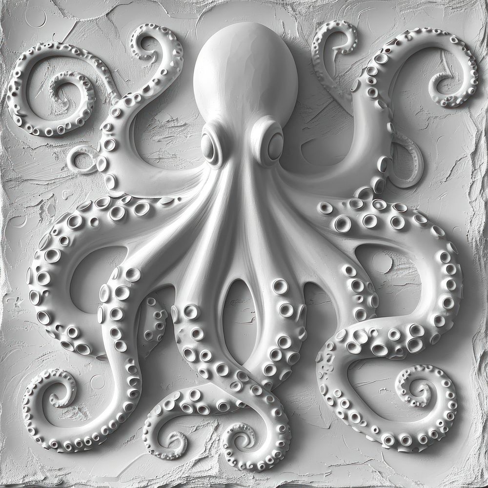 Bas-relief octopus sculpture texture invertebrate | Free Photo - rawpixel