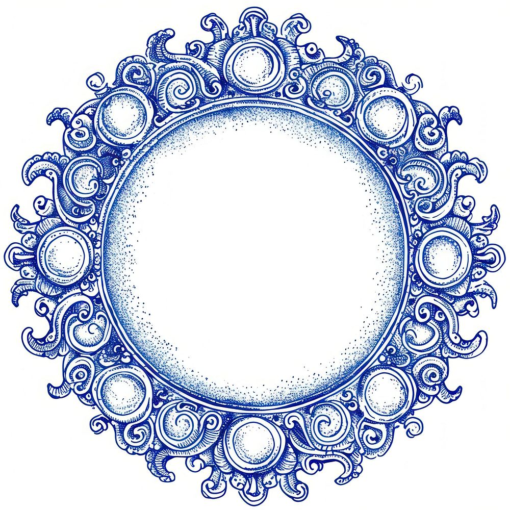 Circle frame African pattern blue | Free Photo Illustration - rawpixel