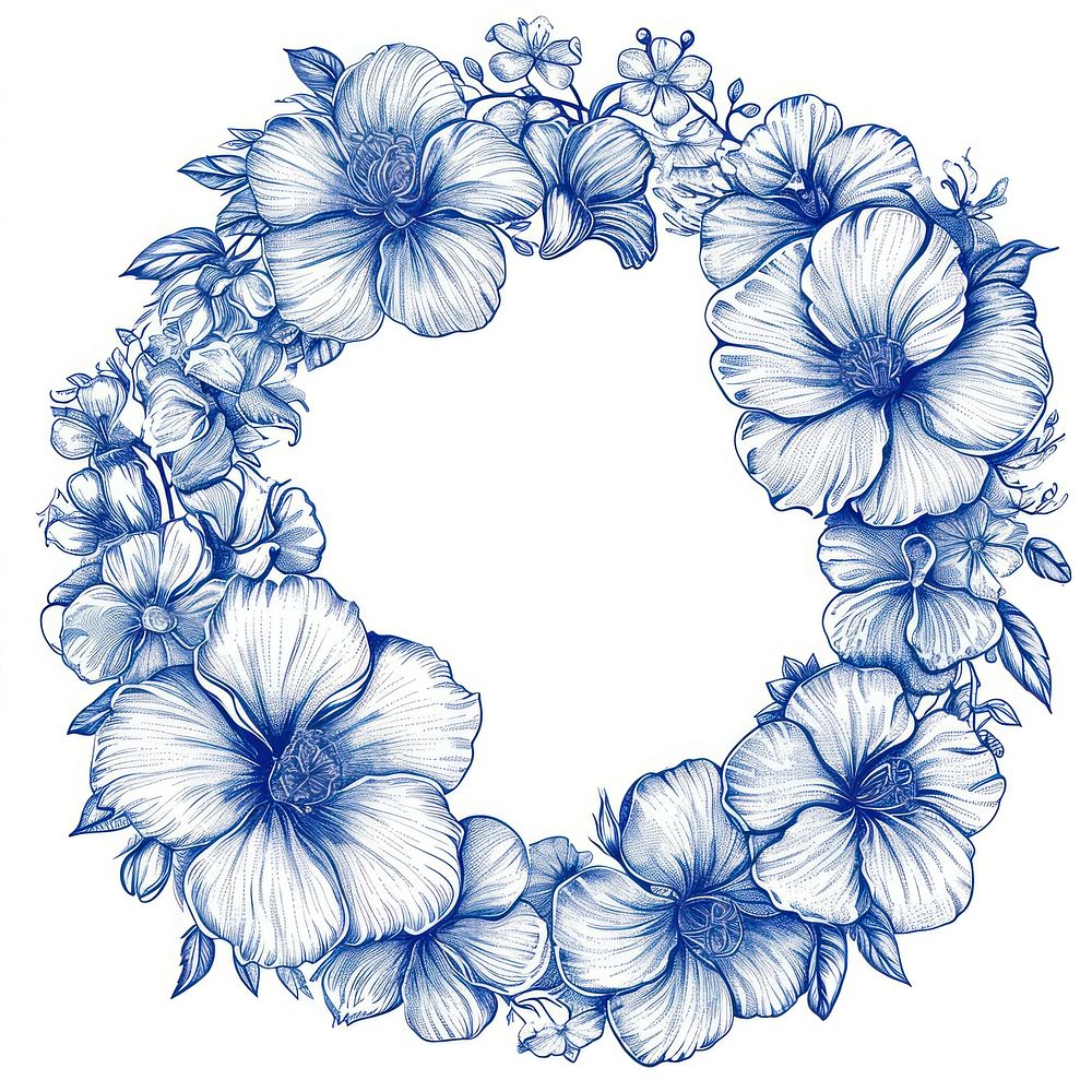 Circle frame flower pattern drawing | Premium Photo Illustration - rawpixel